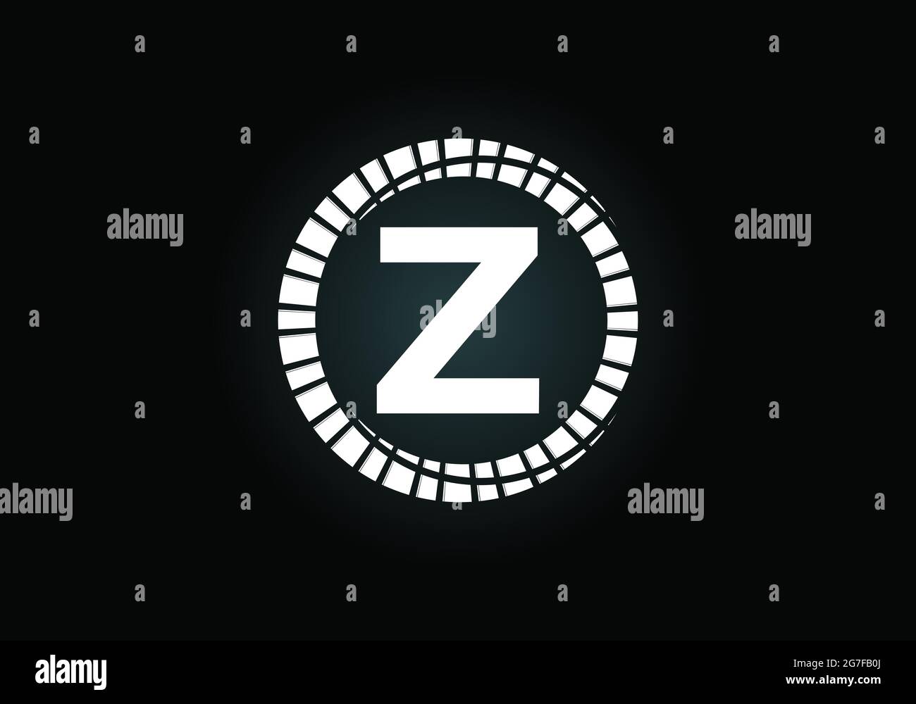 Initial Z monogram letter alphabet in an abstract sunburst circle. Font ...