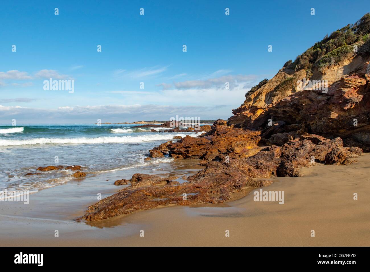 Rocks at West End of Anglesea Beach, Anglesea, Victoria, Australia ...