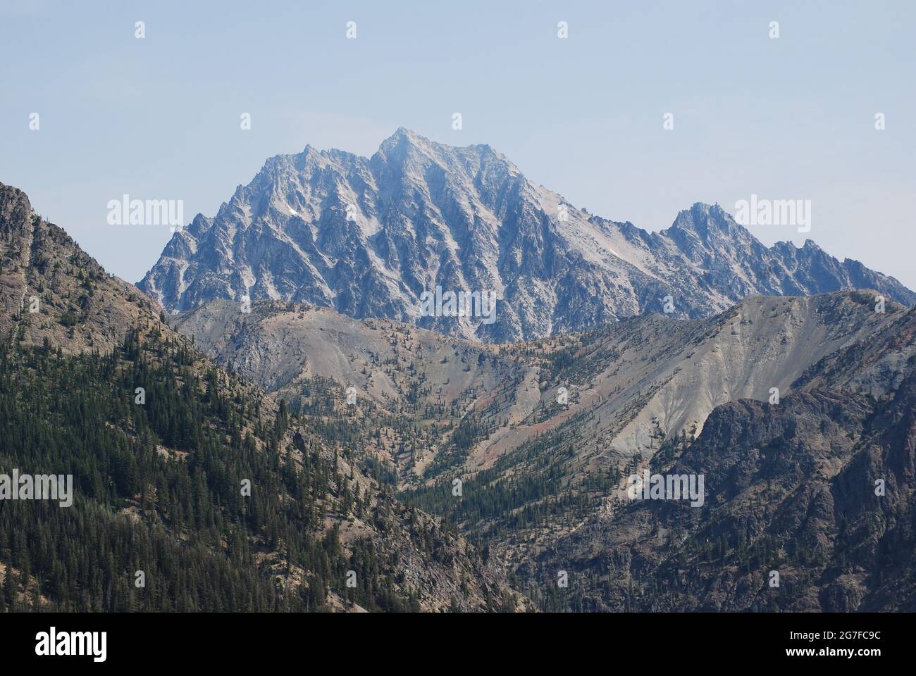 Mt. Stuart and the rugged rock of the Stuart Range, Cascade Mts, WA ...