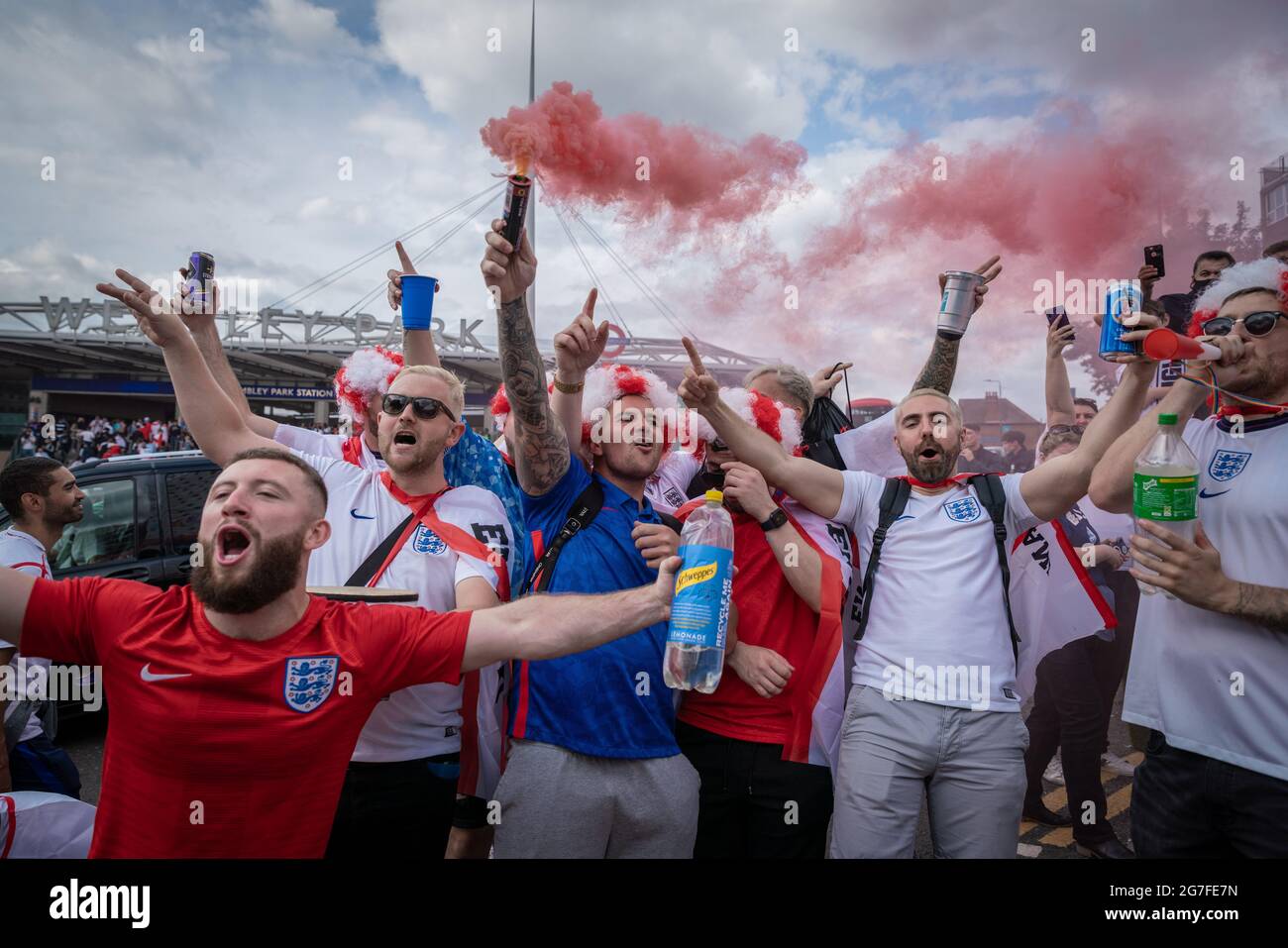 Euro 2020: Fans arrive at Wembley in a festive mood ahead of England vs ...