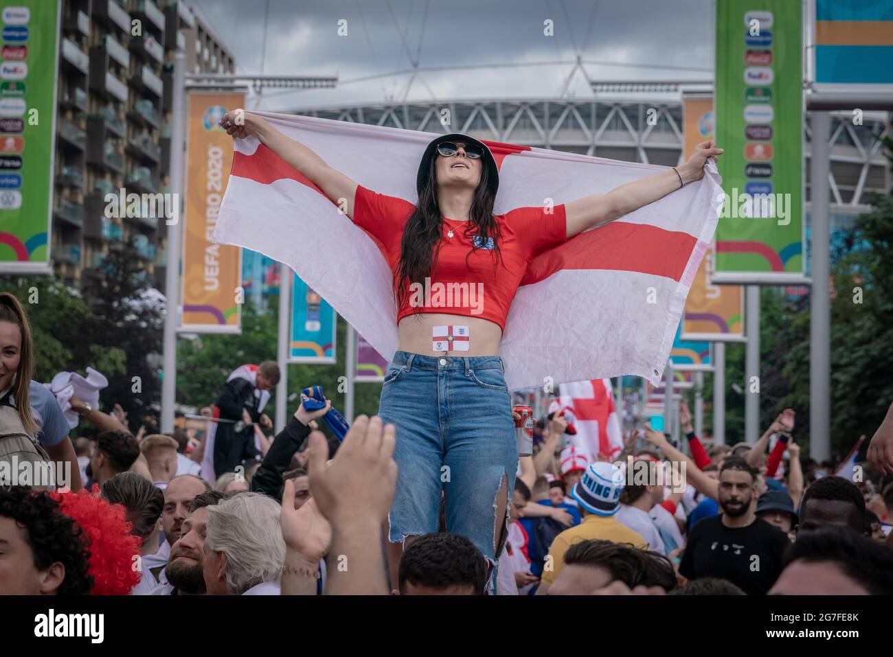 Euro 2020: Fans arrive at Wembley in a festive mood ahead of England vs ...