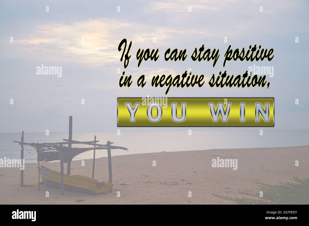 Inspirational and motivational quote. Phrase If you can stay positive ...