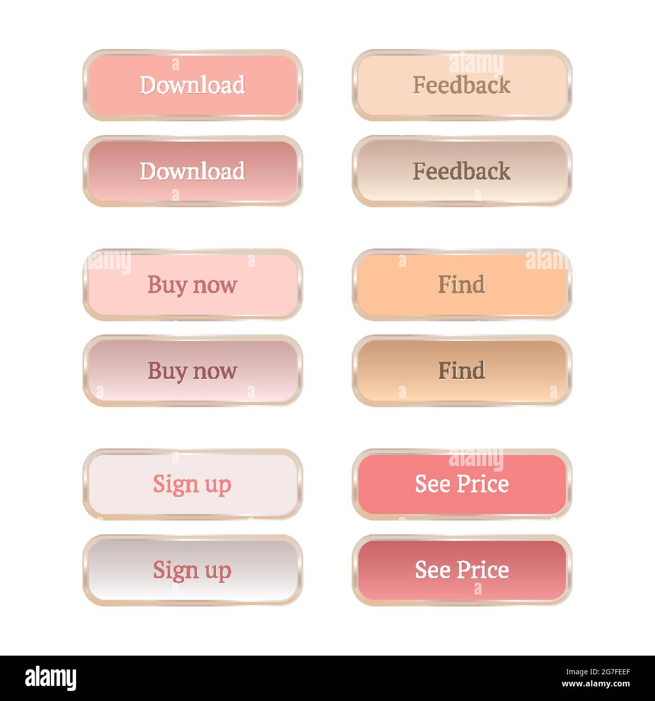 Set of vector modern horizontal web buttons for beauty and fashion ...