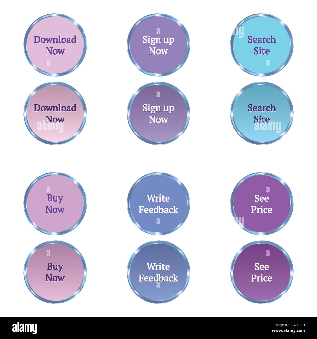 Set of vector modern round web buttons for beauty and fashion websites ...