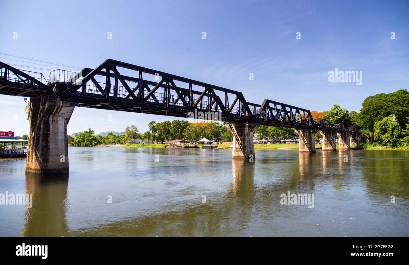 Aerial view river kwai bridge hi-res stock photography and images - Alamy