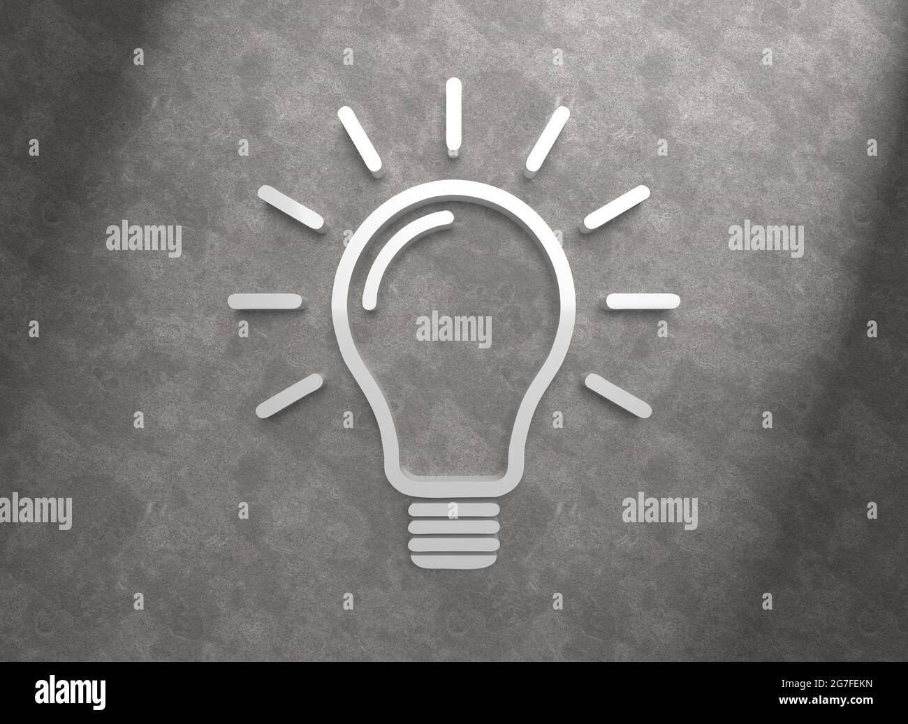 Light bulb 3D icon in light spot for ideas and creativity symbol grey ...