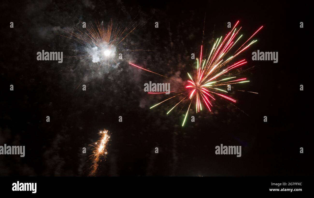 great fireworks lighting the sky Stock Photo - Alamy