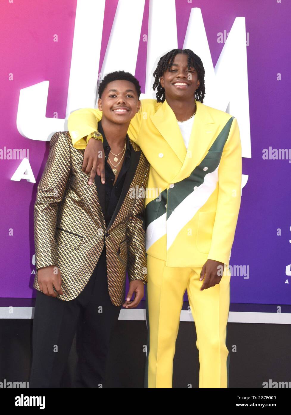 Los Angeles, California, USA 12th July 2021 Actor Cedric Joe and actor ...