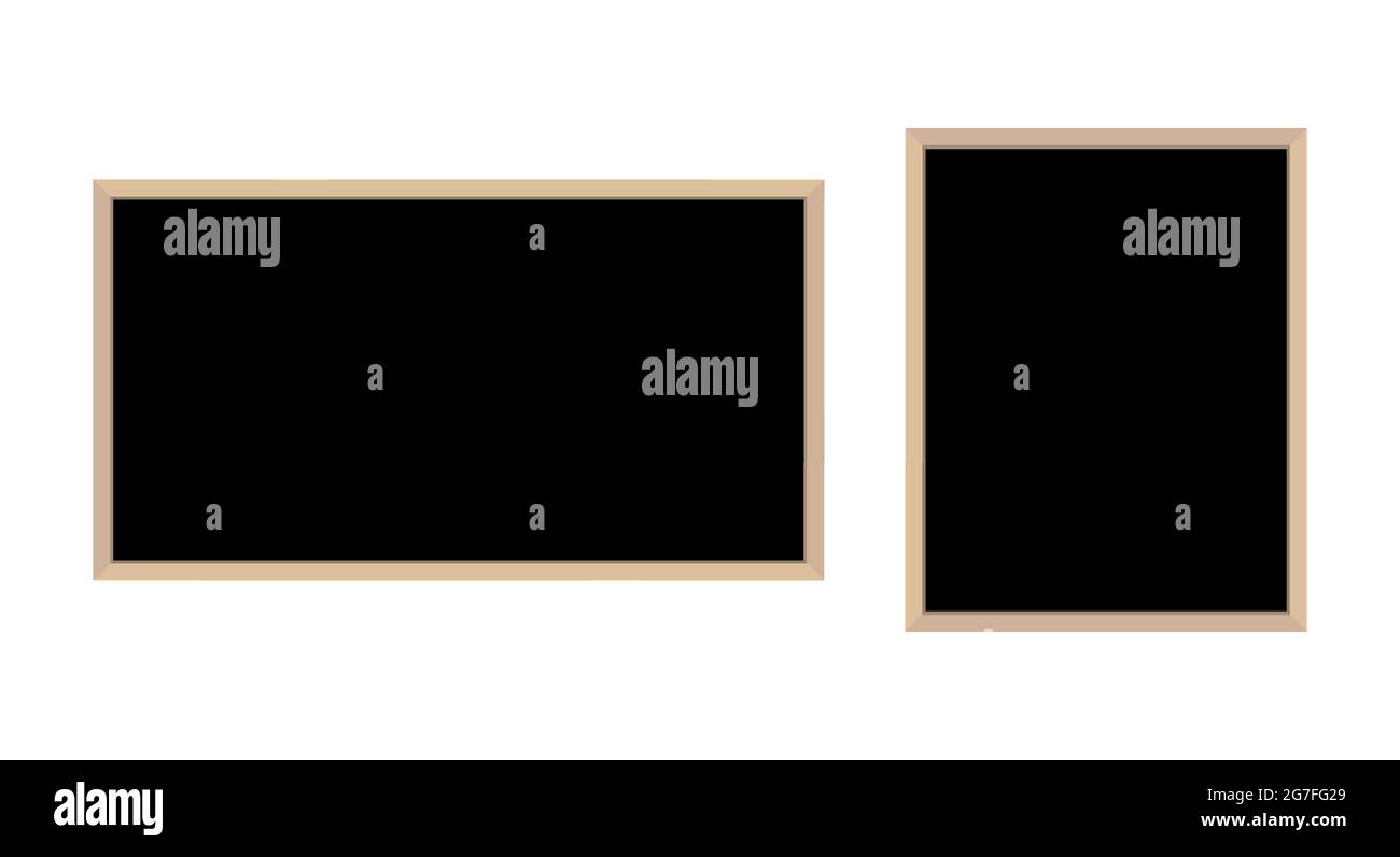 Black chalkboards with wooden frame. Blackboard menu background ...