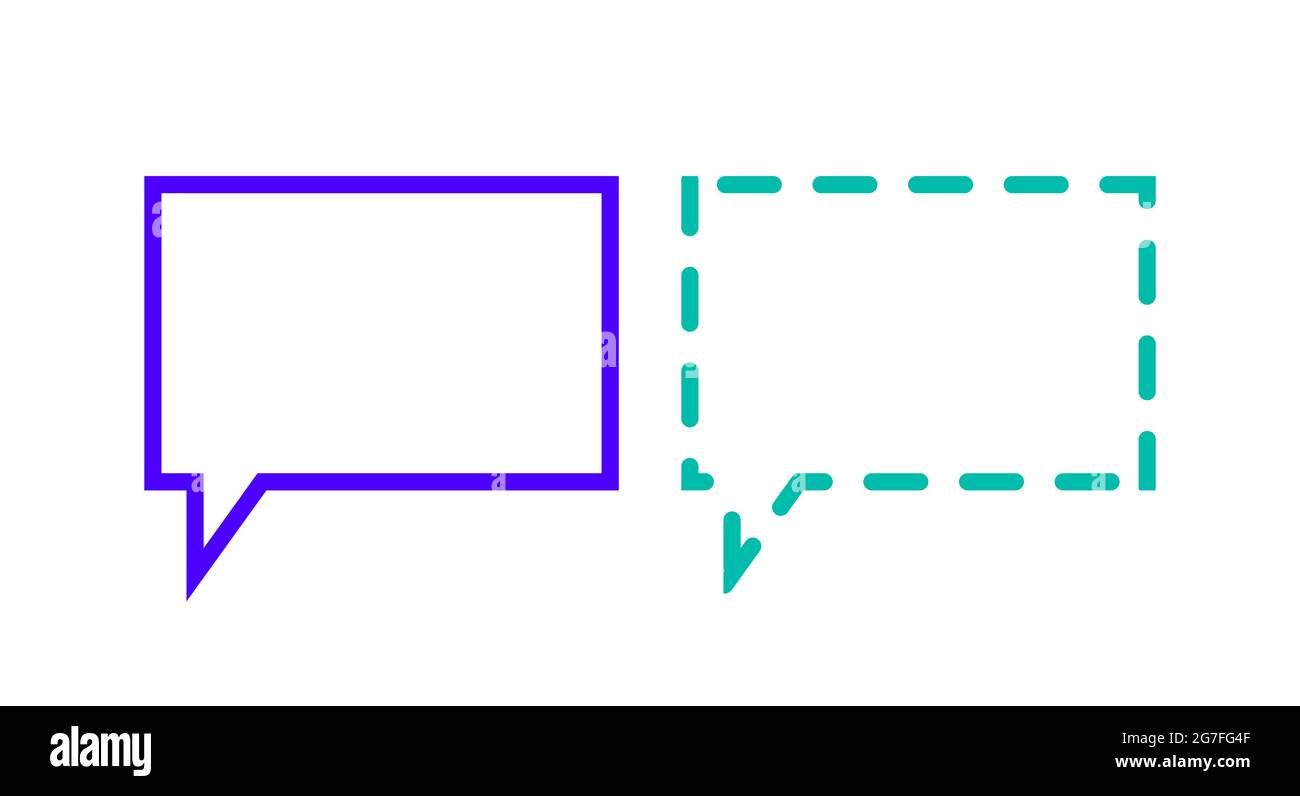 Outline square chat bubbles. Solid and dotted lines empty text boxes ... Outline square chat bubbles. Solid and dotted lines empty text boxes ...