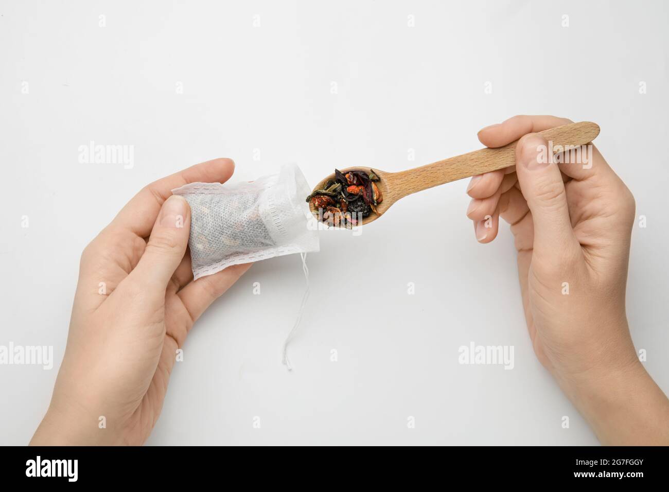 Woman putting dry tea hi-res stock photography and images - Alamy