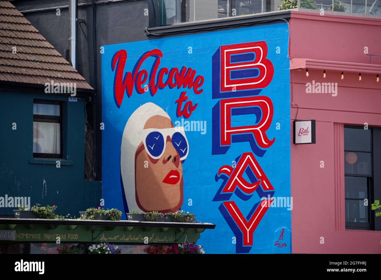 BRAY, IRELAND - Jun 06, 2021: "Welcome to BRAY" mural in Bray, Ireland ...