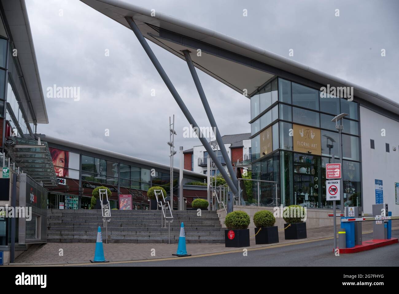 GREYSTONES, IRELAND - Jun 07, 2021: An main entrance to the "Meridian ...