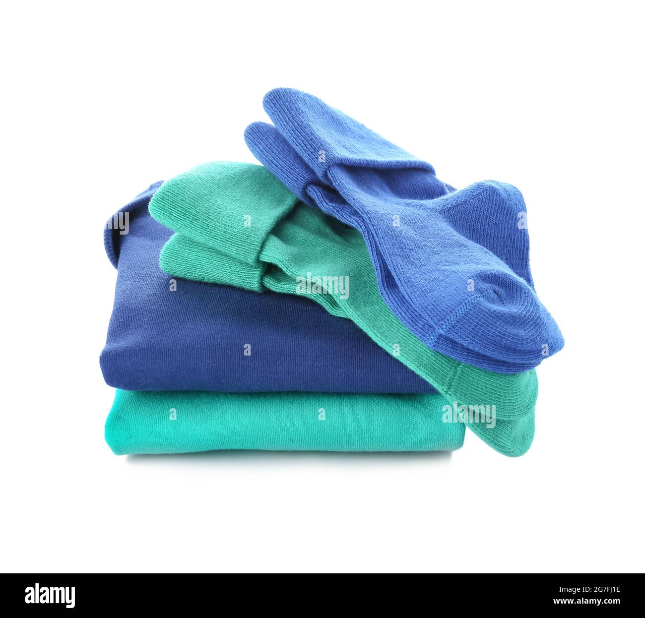 Stack of baby clothes on white background Stock Photo - Alamy