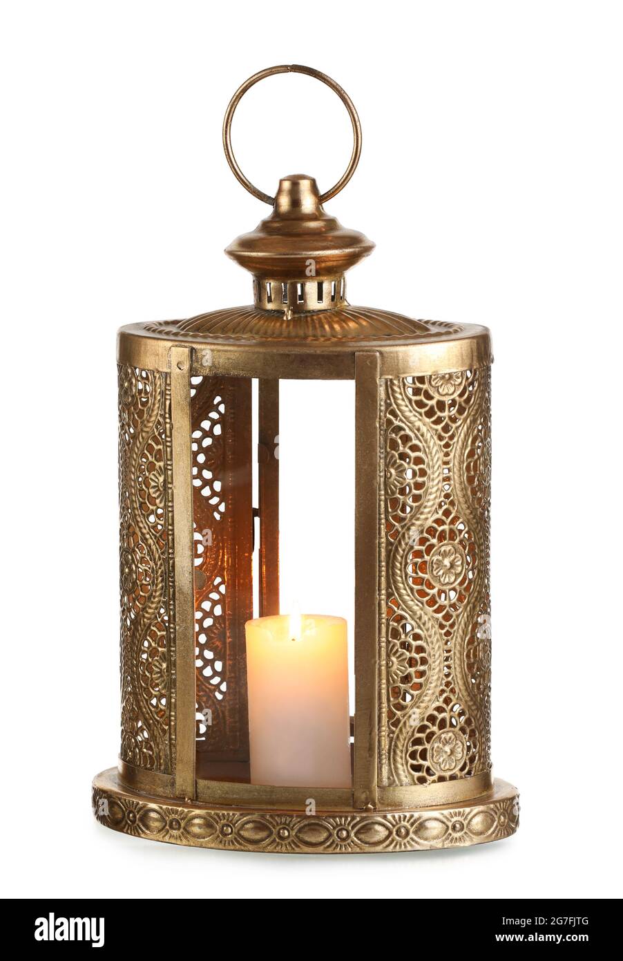 Islamic lamp on white background Stock Photo - Alamy