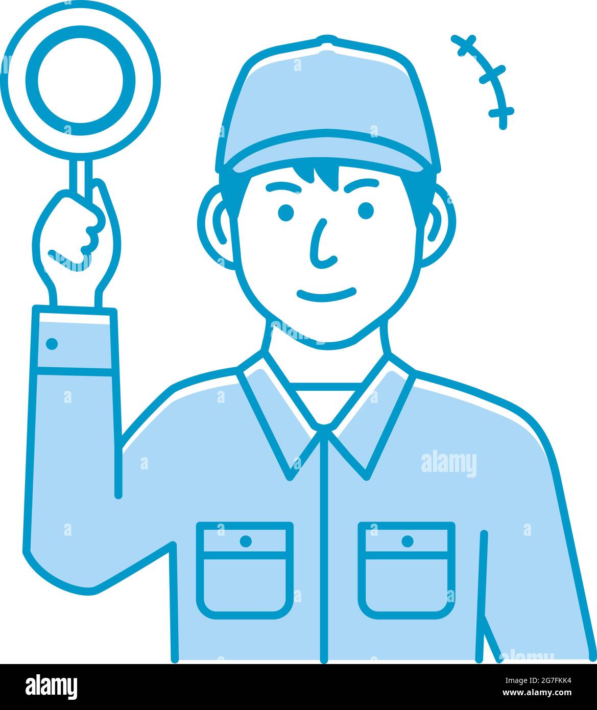 Blue collar worker cartoon Cut Out Stock Images & Pictures - Alamy