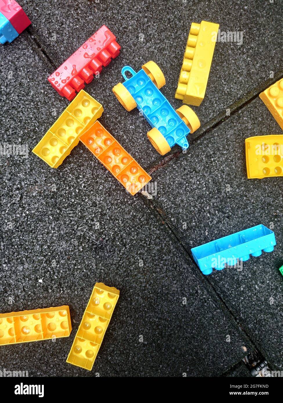 Top view of colorful legos on the ground Stock Photo - Alamy
