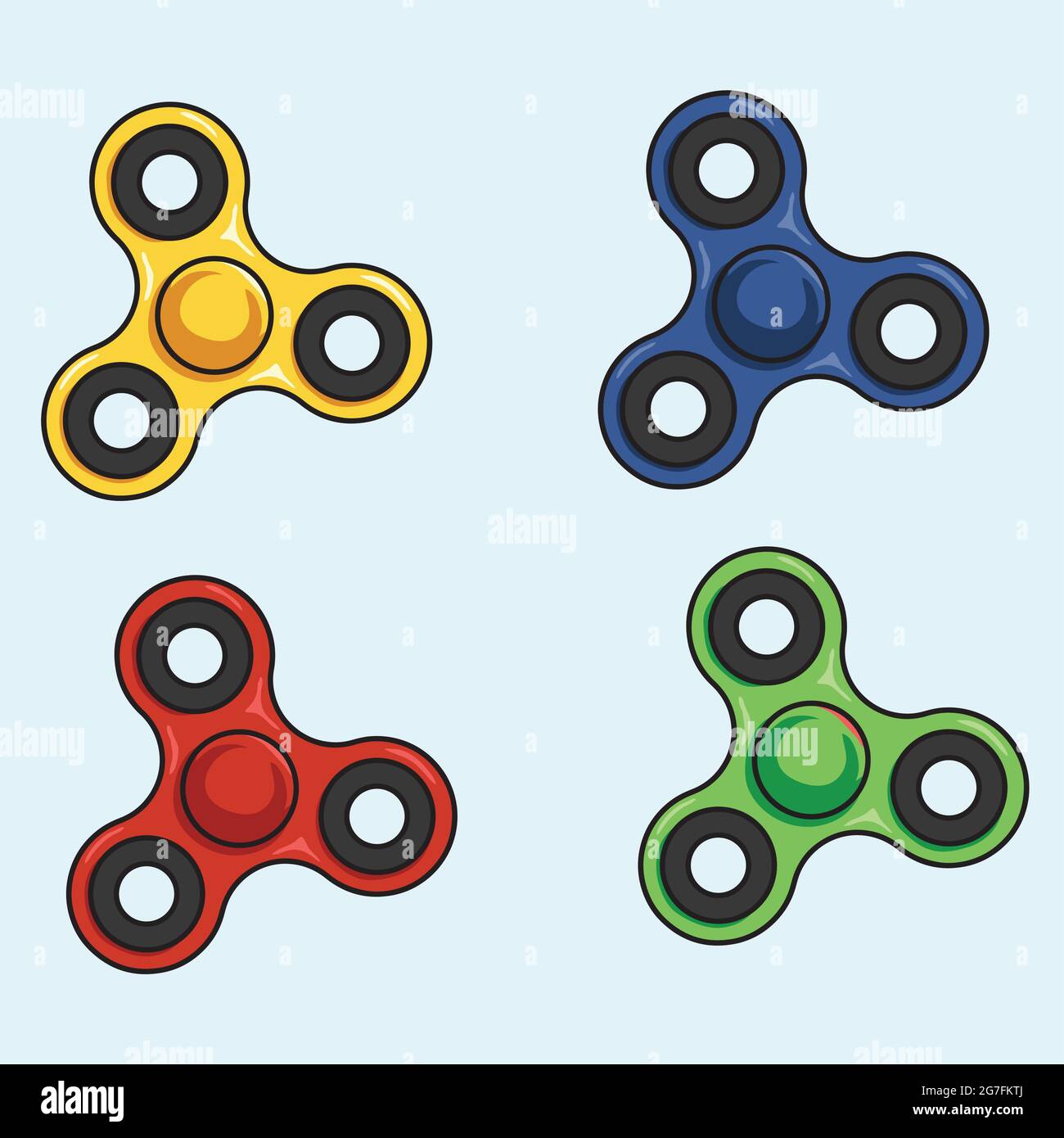 Fidget Spinner Colorful Set. Vector Illustration Stock Vector Image ...