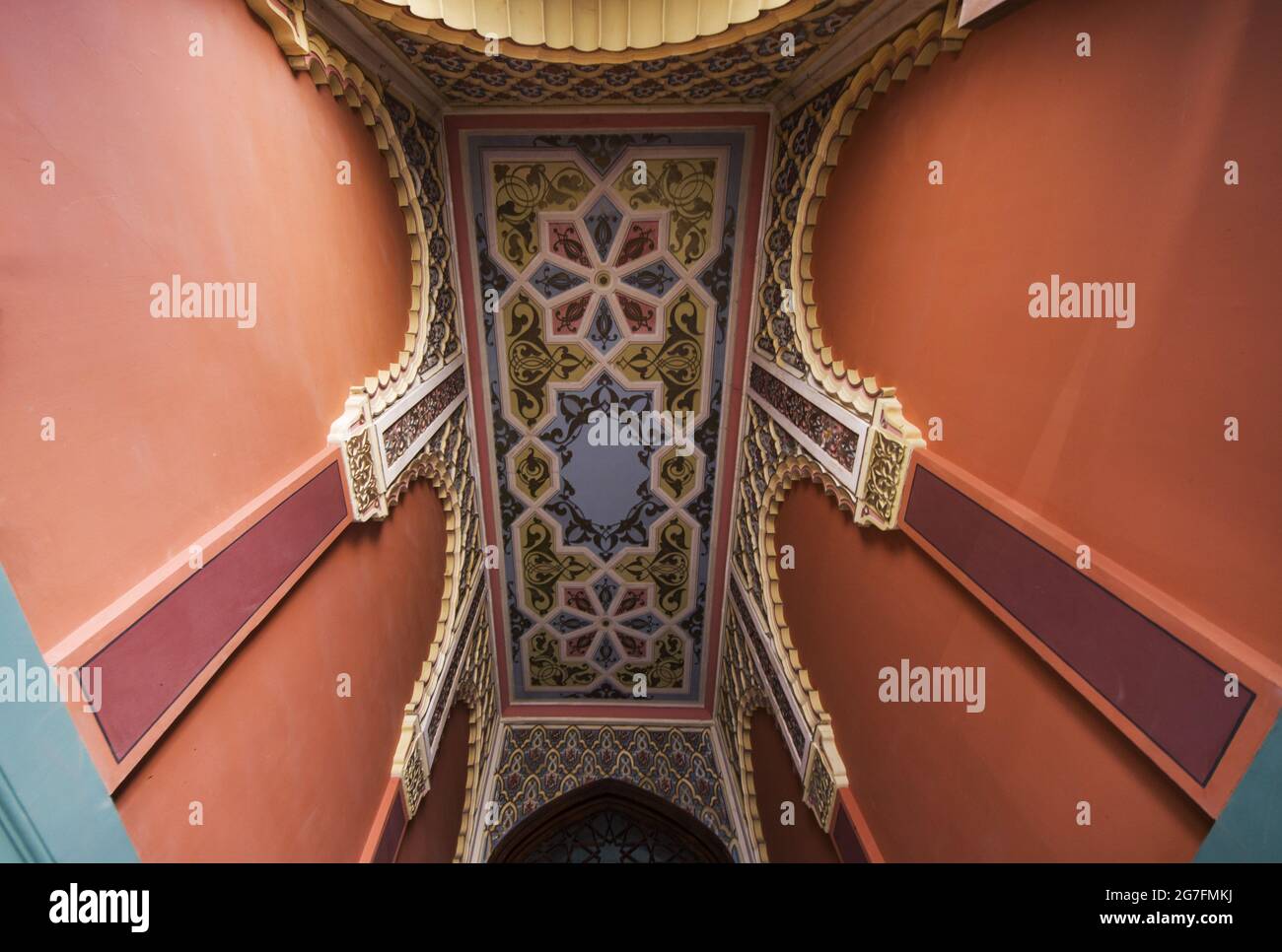 Hallway in famous building interior in city center and old town in ...