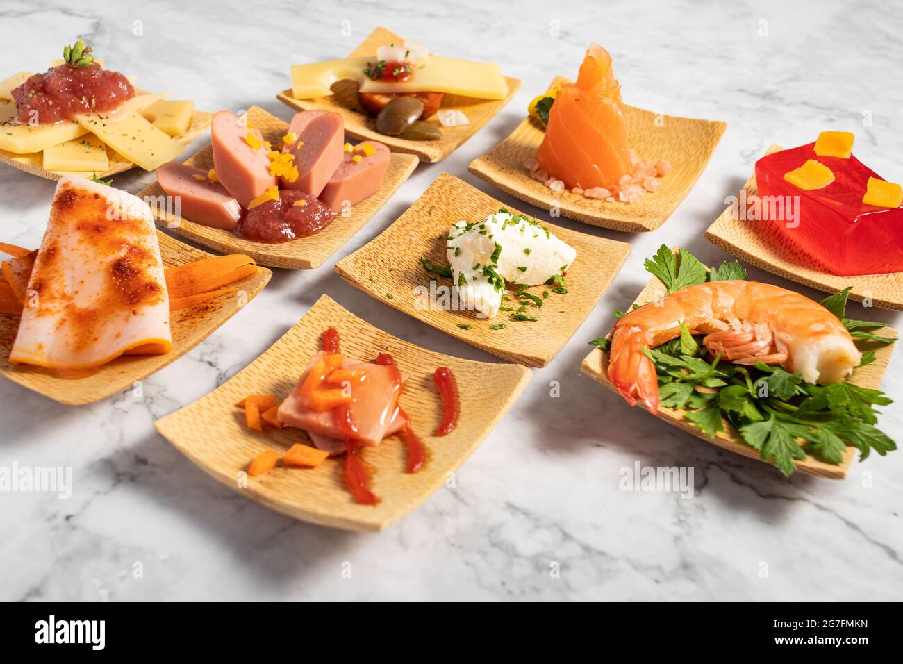 Small meat and seafood appetizers hi-res stock photography and images ...
