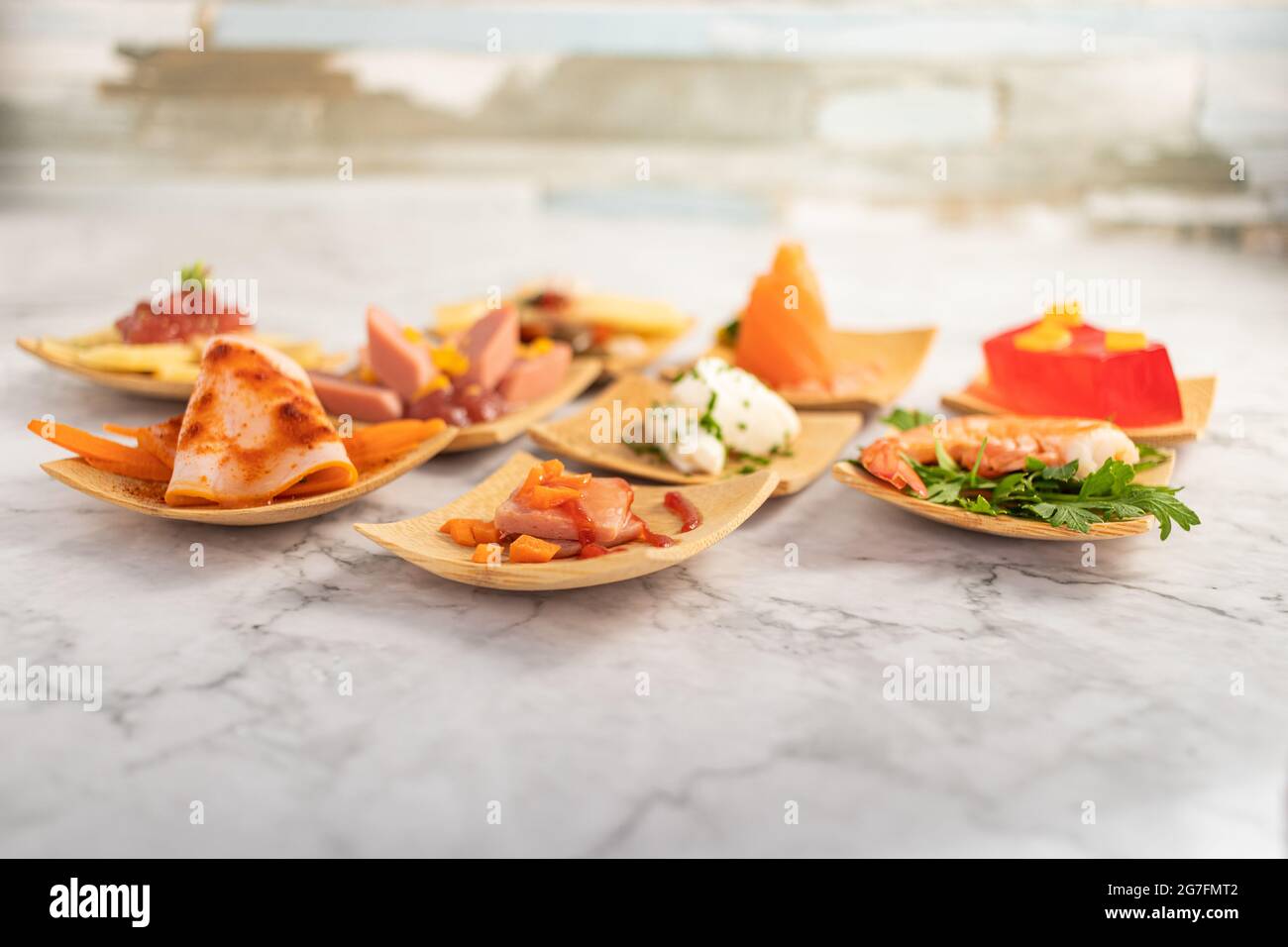 Small meat and seafood appetizers hi-res stock photography and images ...