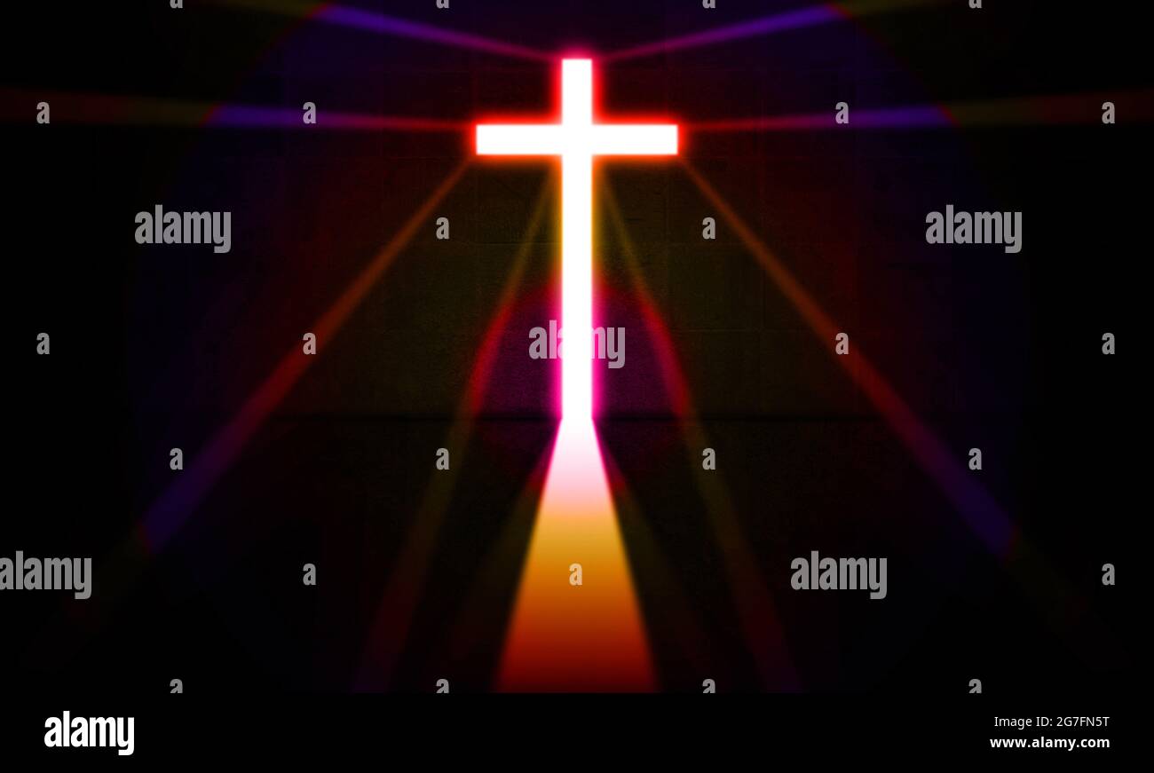 Cross Door in a great room with bright colorful light. shiny Lights ...