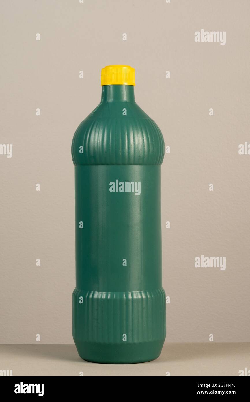 cleaning product plastic packaging on neutral gray background Stock ...