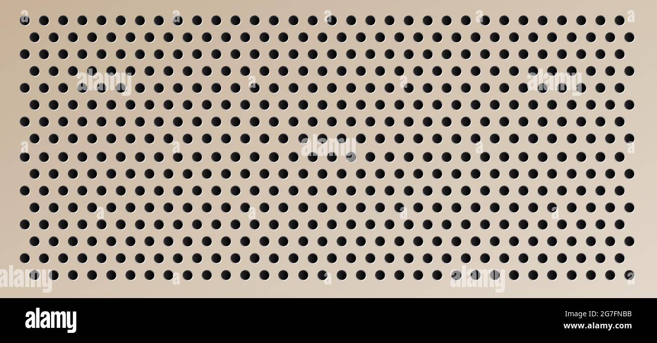 Peg board with round holes. Brown rectangle peg board perforated ...