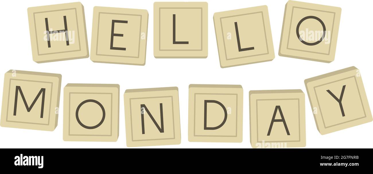 Hello monday card Stock Vector Images - Alamy