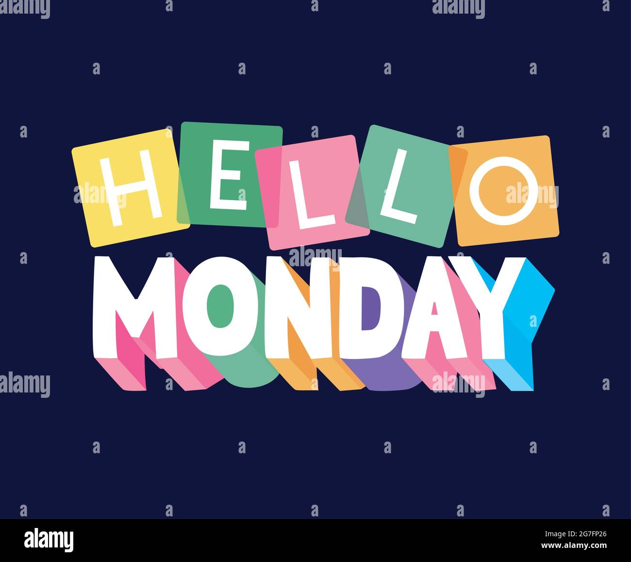 motivational illustration of hello monday Stock Vector Image & Art - Alamy