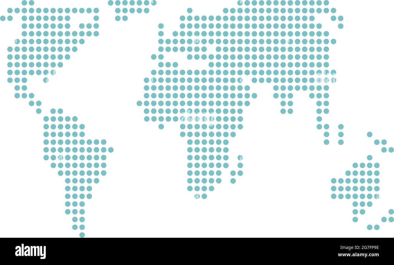 Dotted world map vector icon silhouette on white Stock Vector Image ...