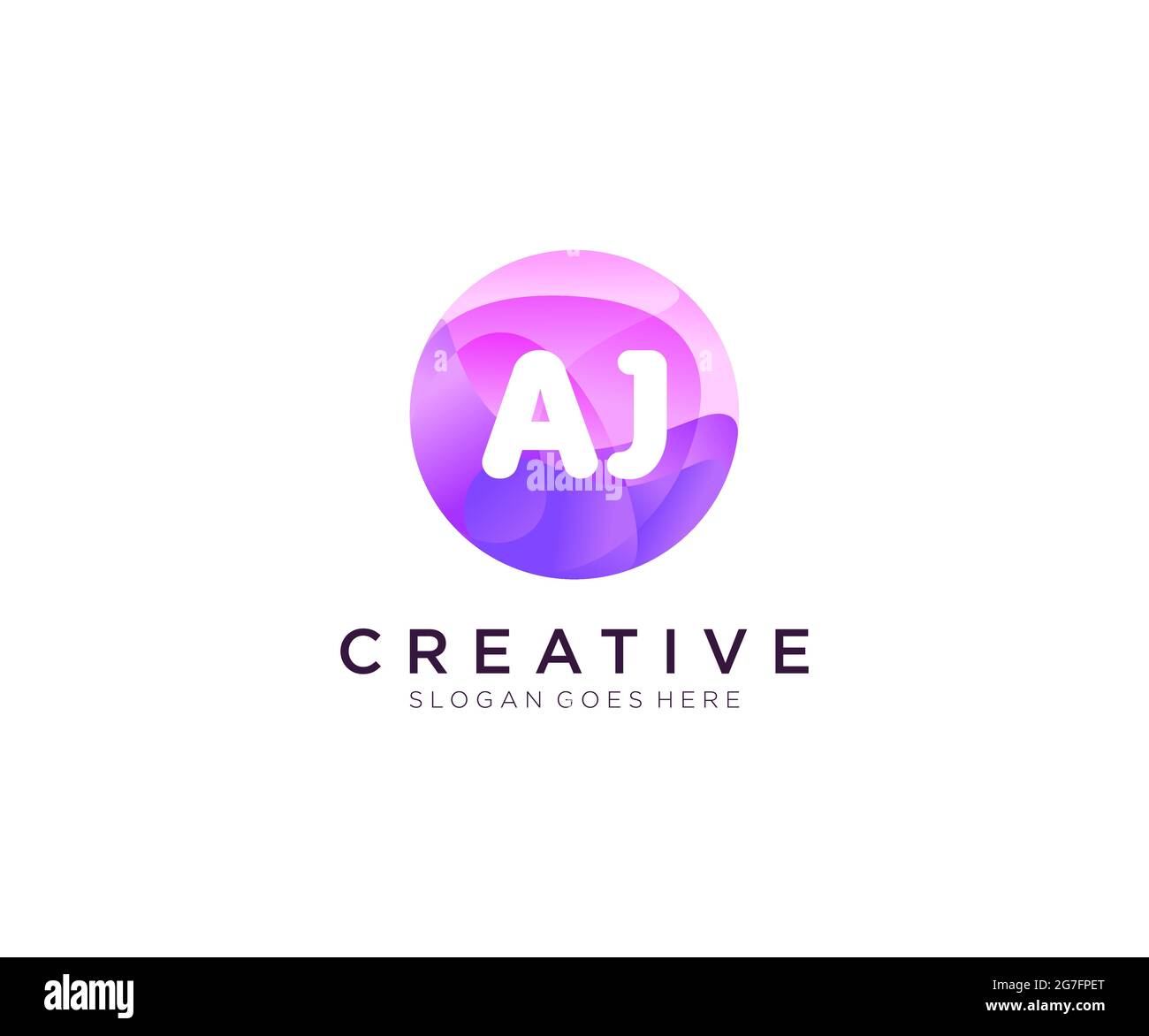 AJ initial logo With Colorful Circle template Stock Vector Image & Art ...