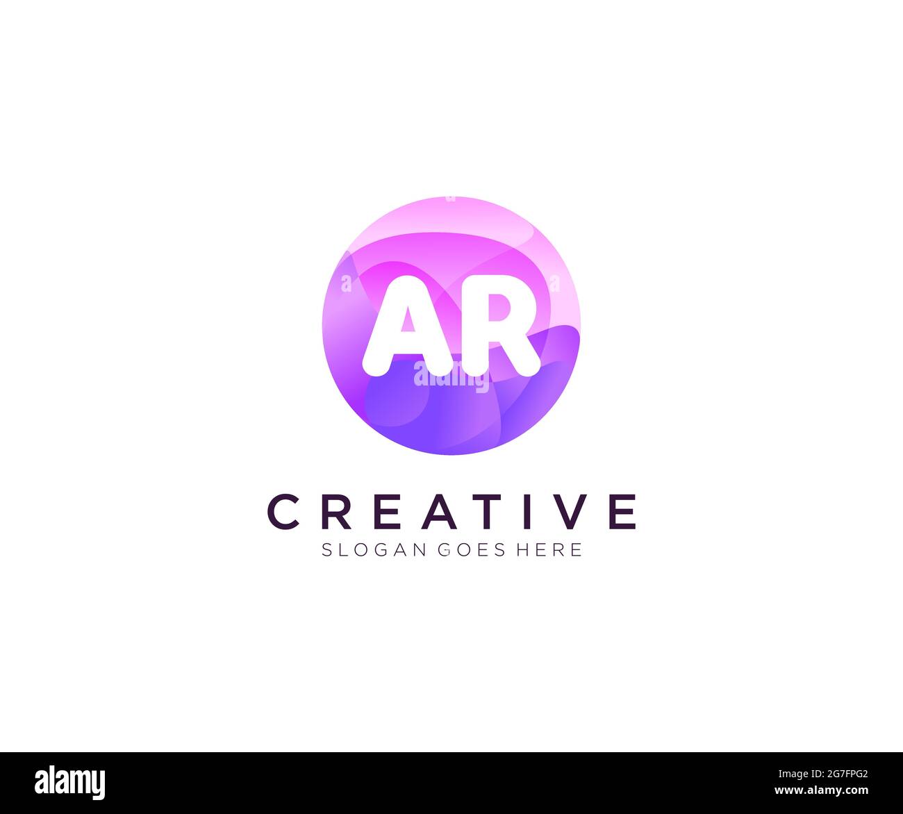 AR initial logo With Colorful Circle template Stock Vector Image & Art ...