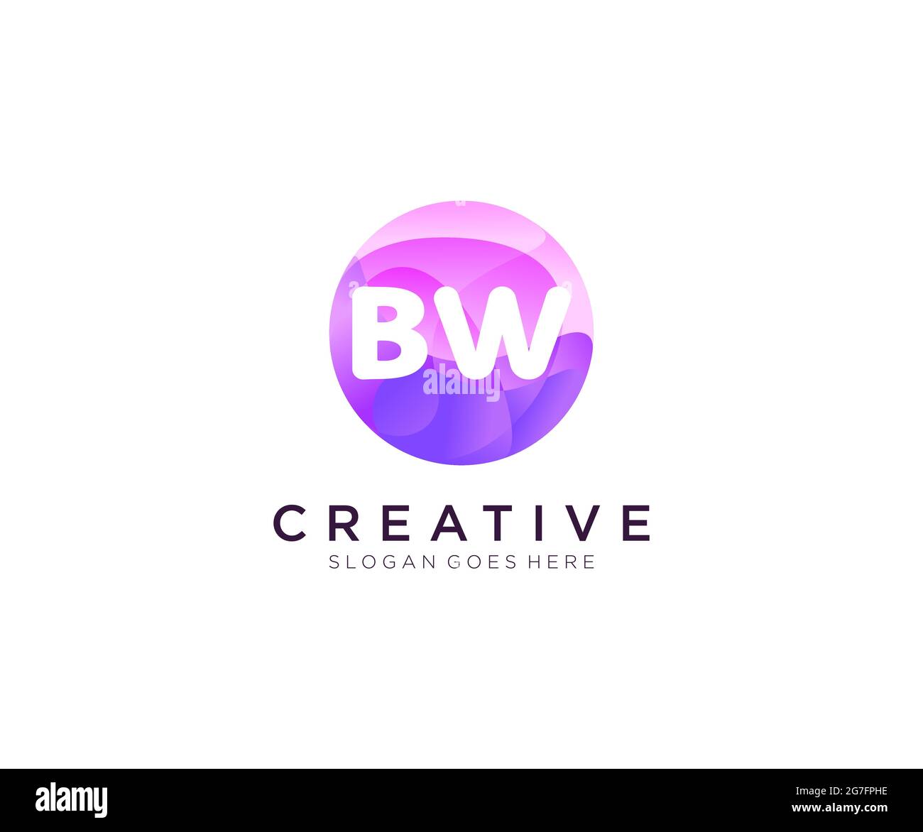 BW initial logo With Colorful Circle template Stock Vector Image & Art ...