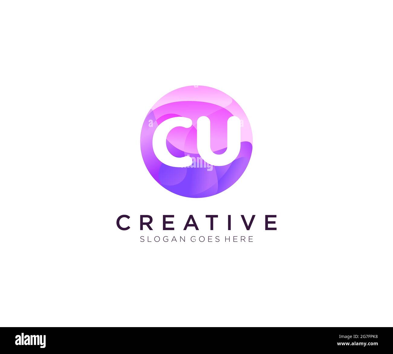 CU initial logo With Colorful Circle template Stock Vector Image & Art ...