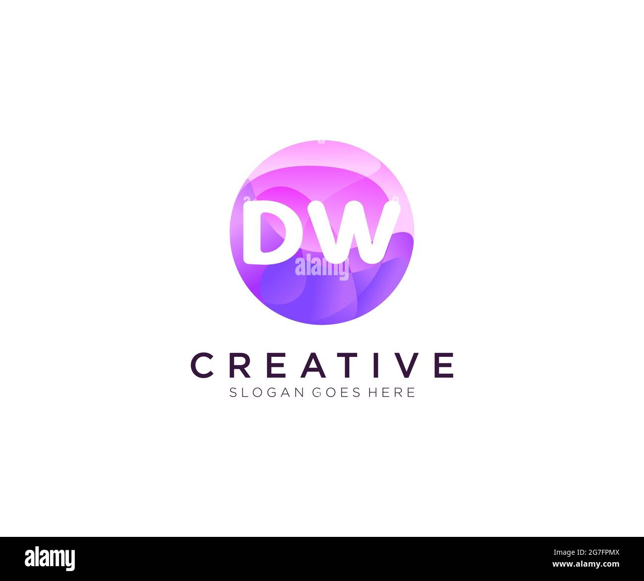 DW initial logo With Colorful Circle template Stock Vector Image & Art ...