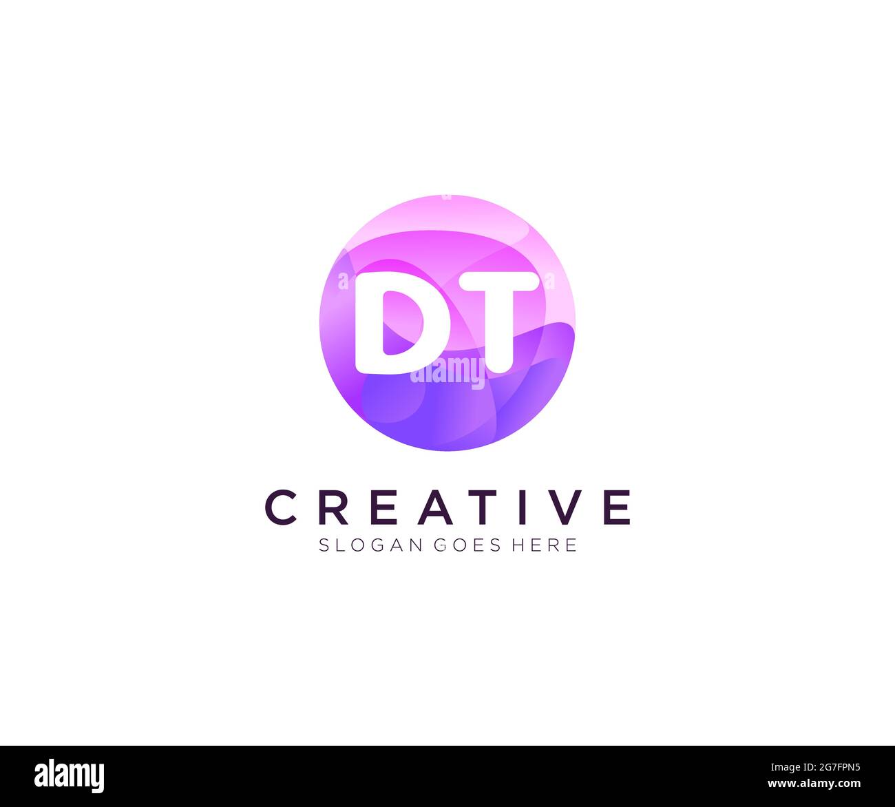 DT initial logo With Colorful Circle template Stock Vector Image & Art ...