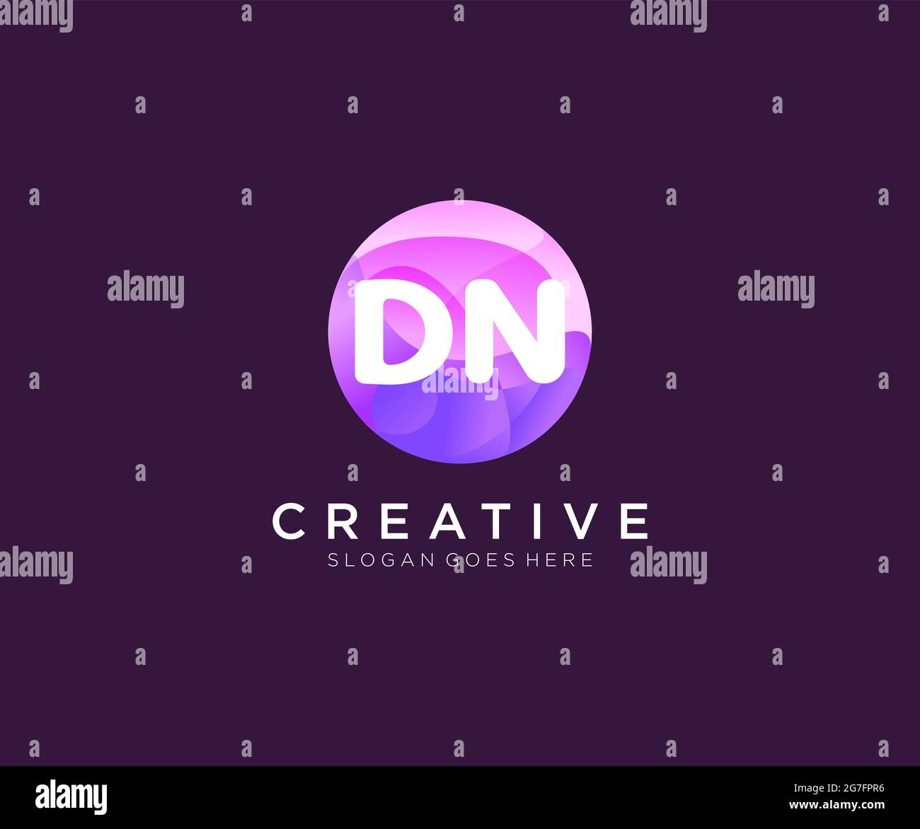 DN initial logo With Colorful Circle template Stock Vector Image & Art ...