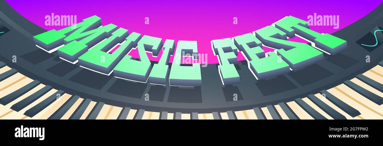 Music fest banner. Invitation to musical festival, live concert event ...