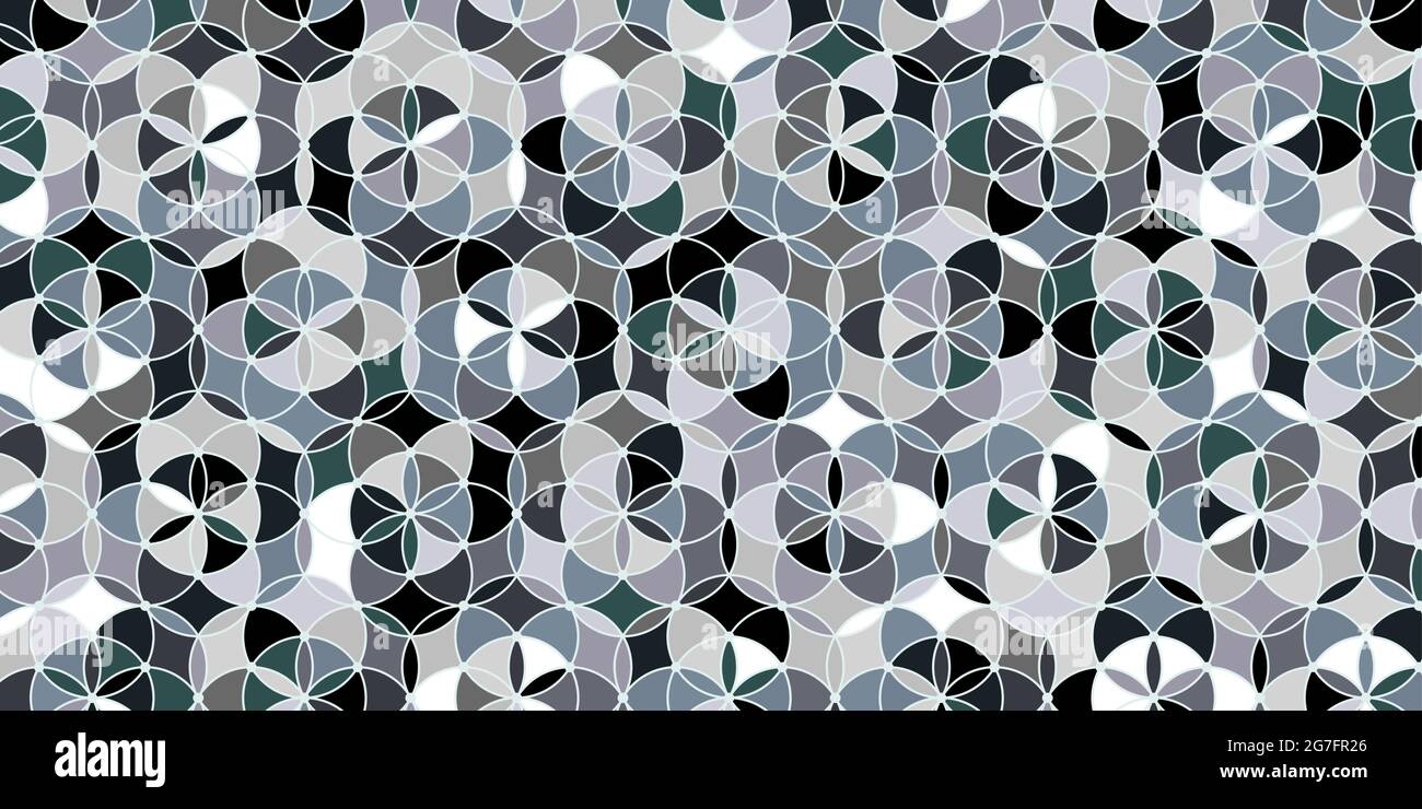 Abstract geometric seamless pattern circle overlapping.Colorful ...