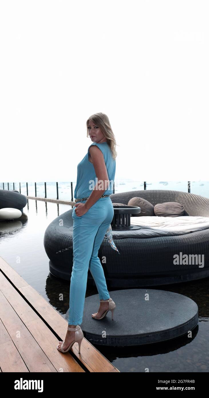 Eastern European Caucasian woman middle aged blonde hair light skin ...