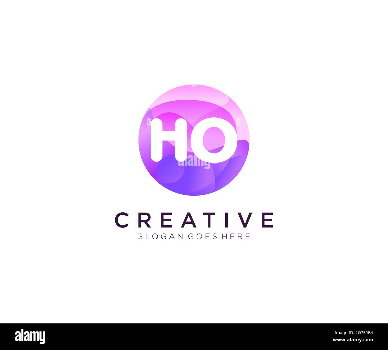 HO initial logo With Colorful Circle template Stock Vector Image & Art ...