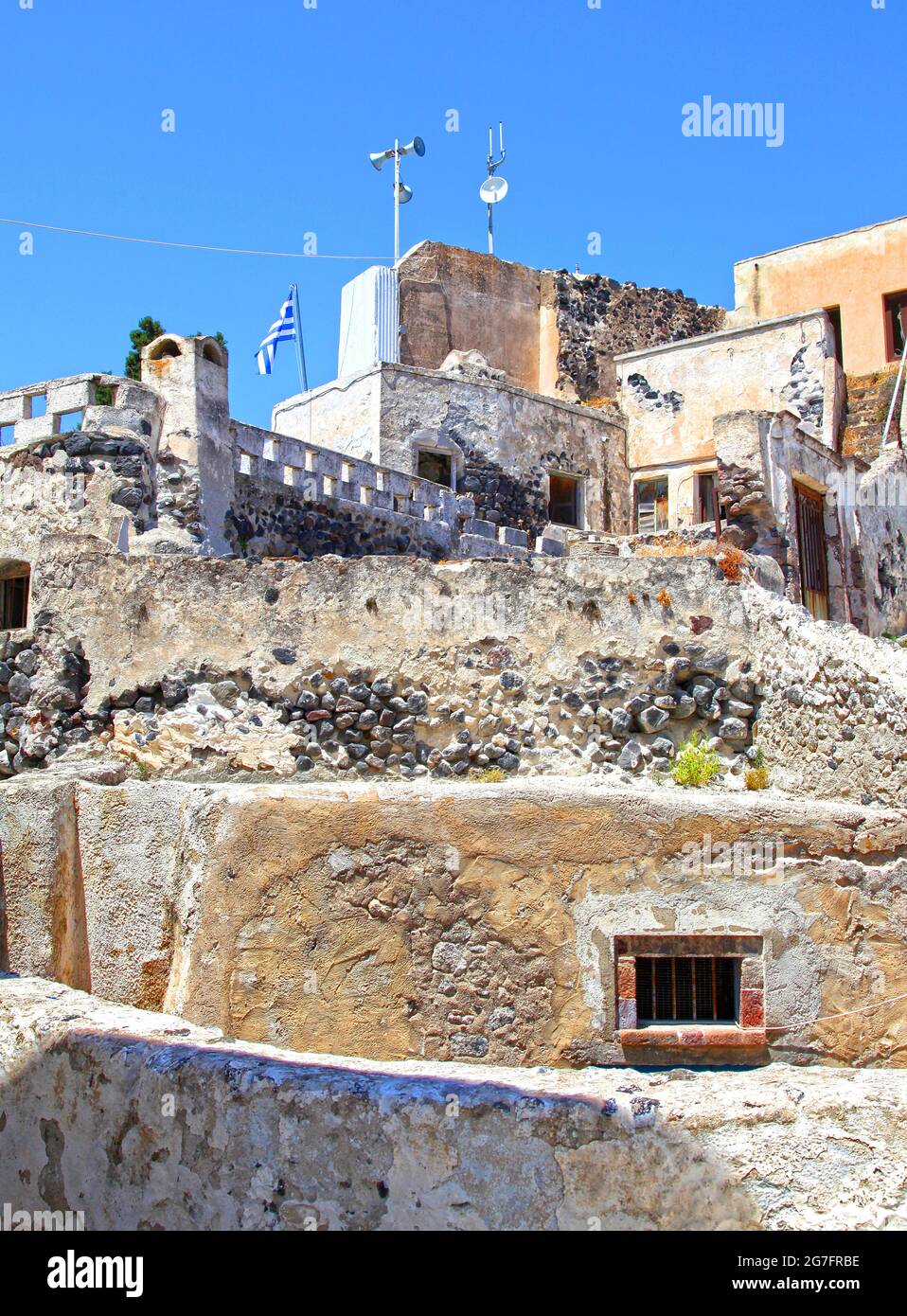A scene in the traditional village of Megalochori on the island of ...