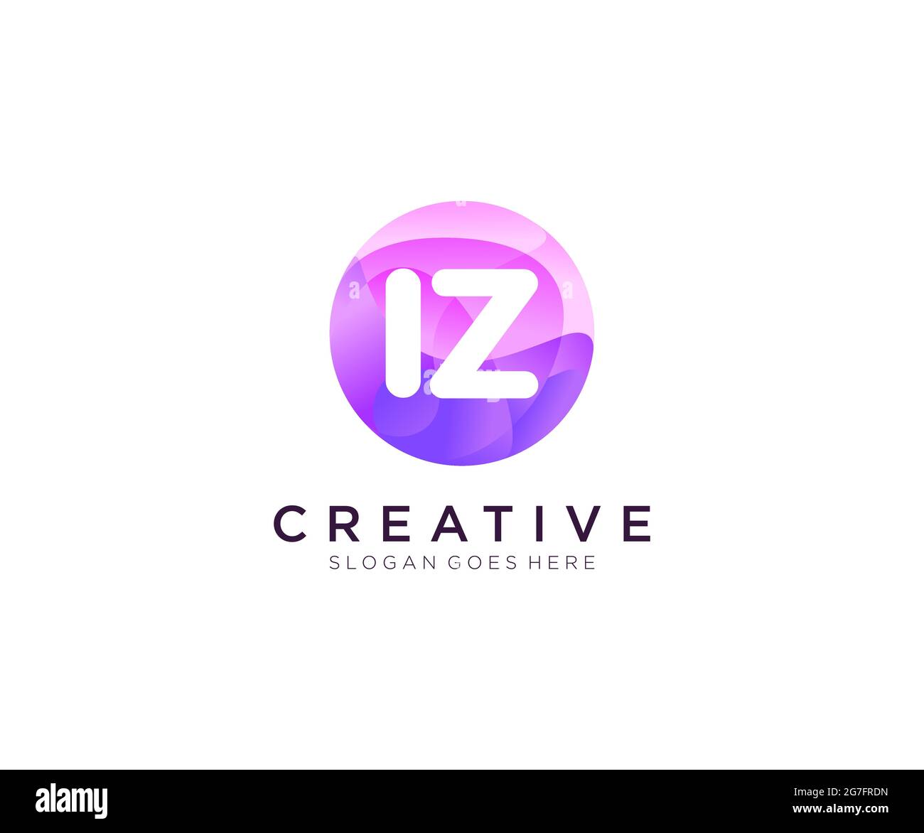 IZ initial logo With Colorful Circle template Stock Vector Image & Art ...