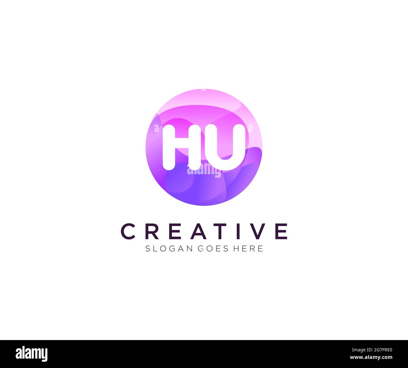 HU initial logo With Colorful Circle template Stock Vector Image & Art ...