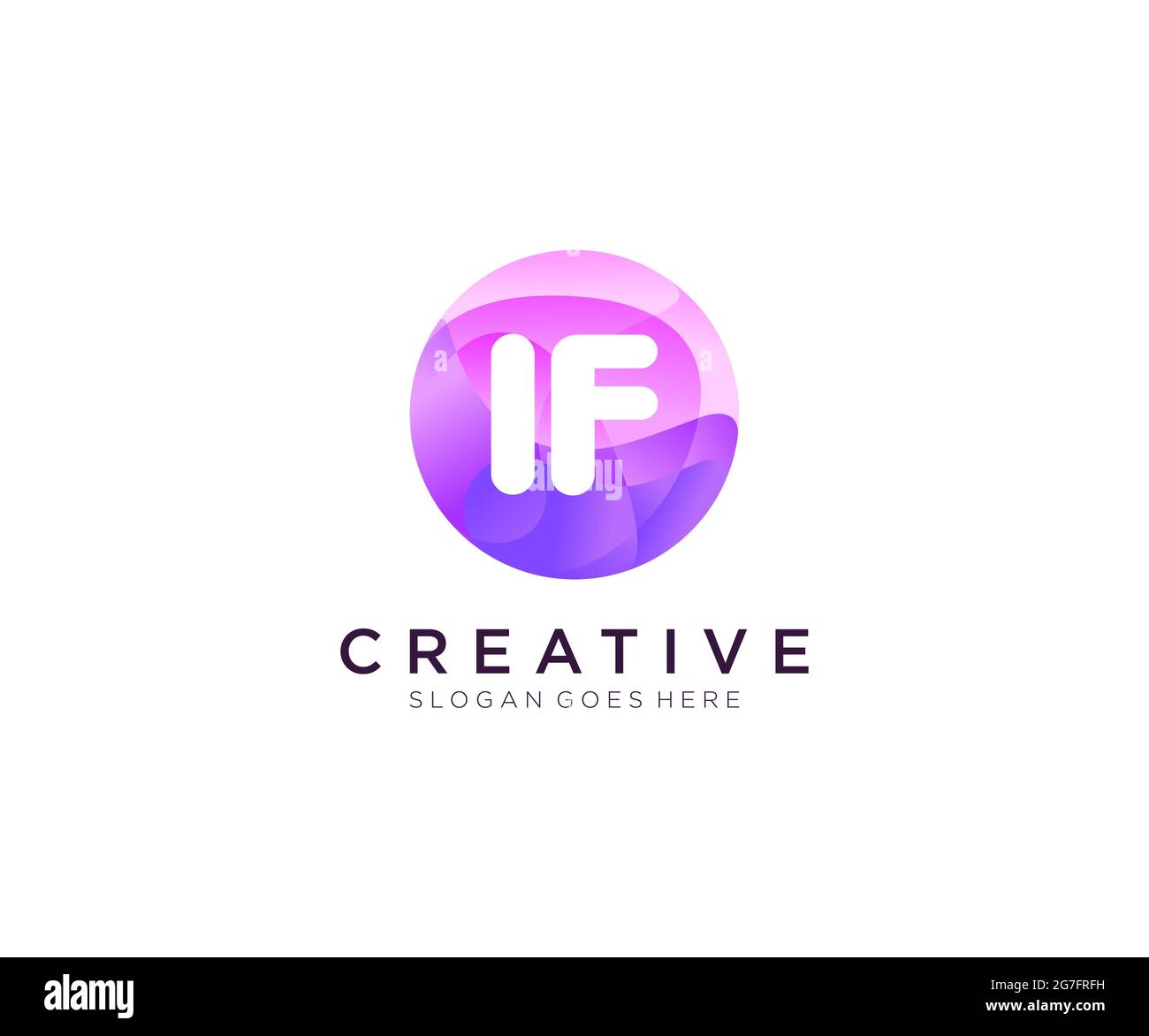 IF initial logo With Colorful Circle template Stock Vector Image & Art ...
