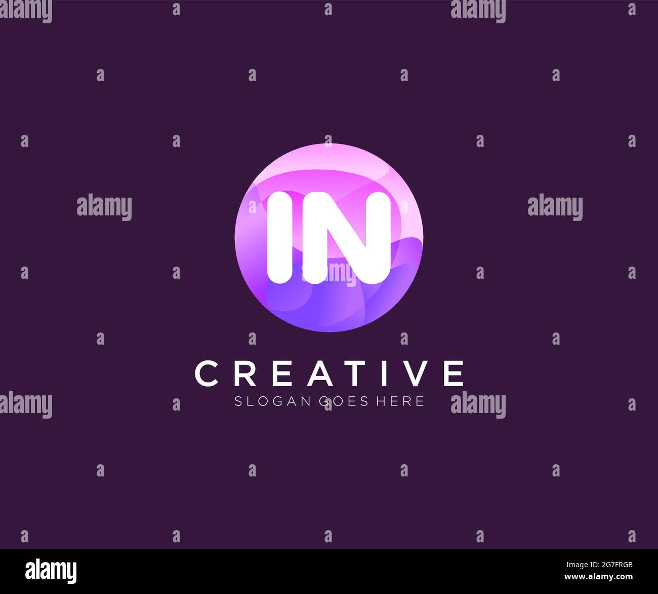 IN initial logo With Colorful Circle template Stock Vector Image & Art ...