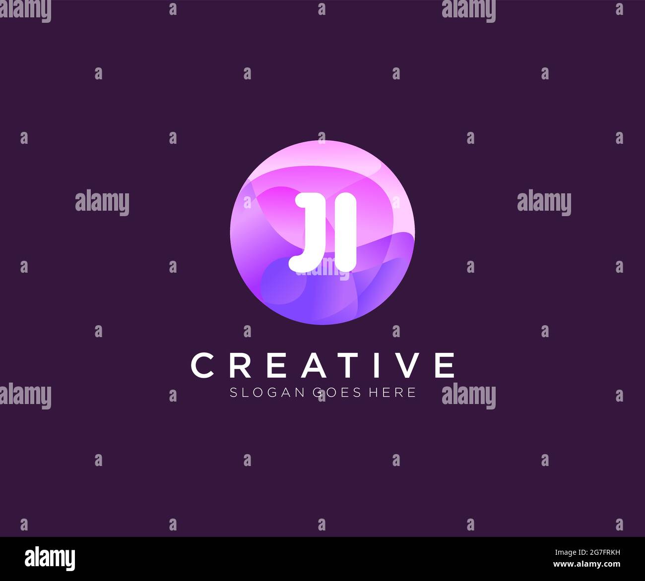 JI initial logo With Colorful Circle template Stock Vector Image & Art ...