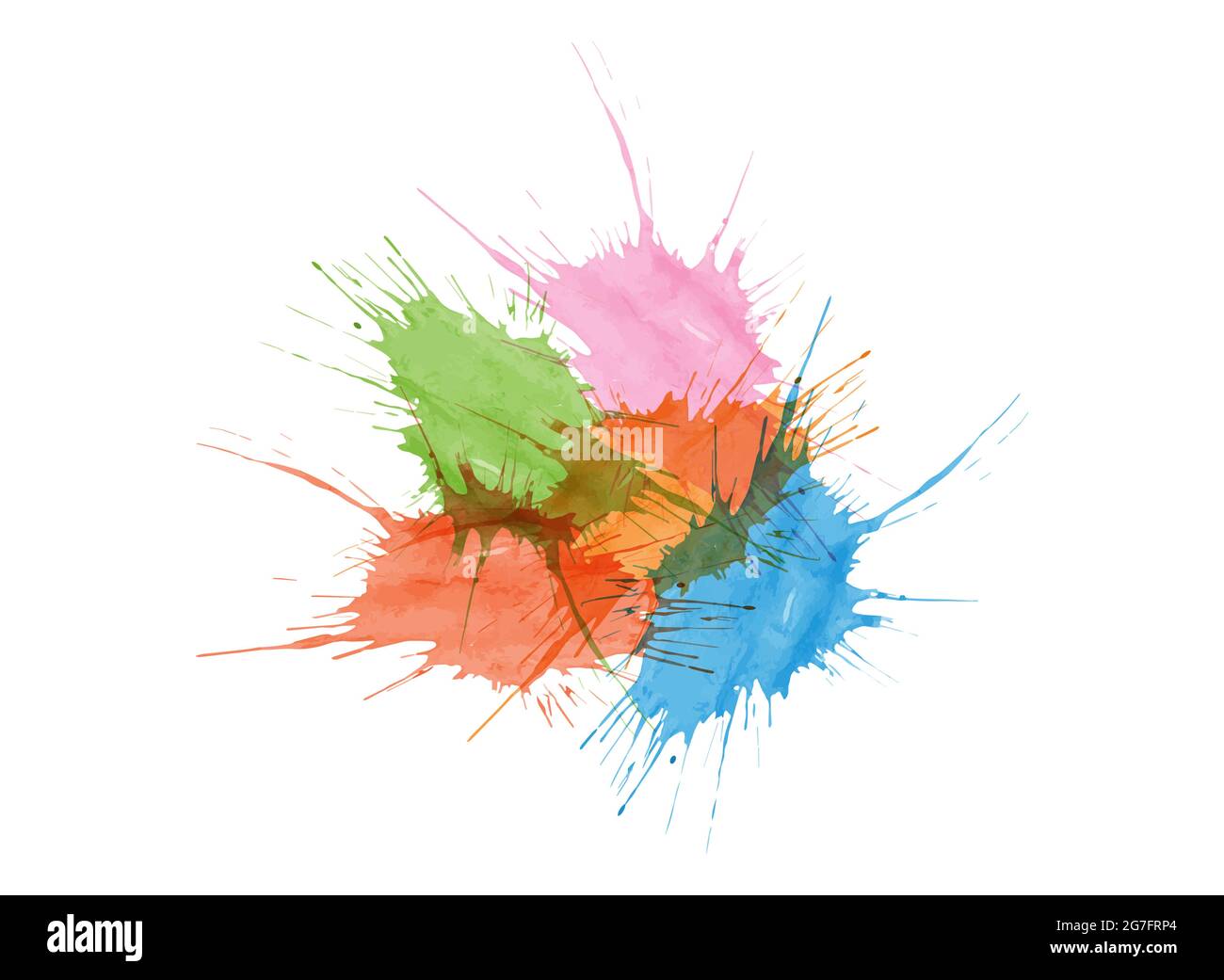 Colored watercolor blots on a white background. Vector illustration ...