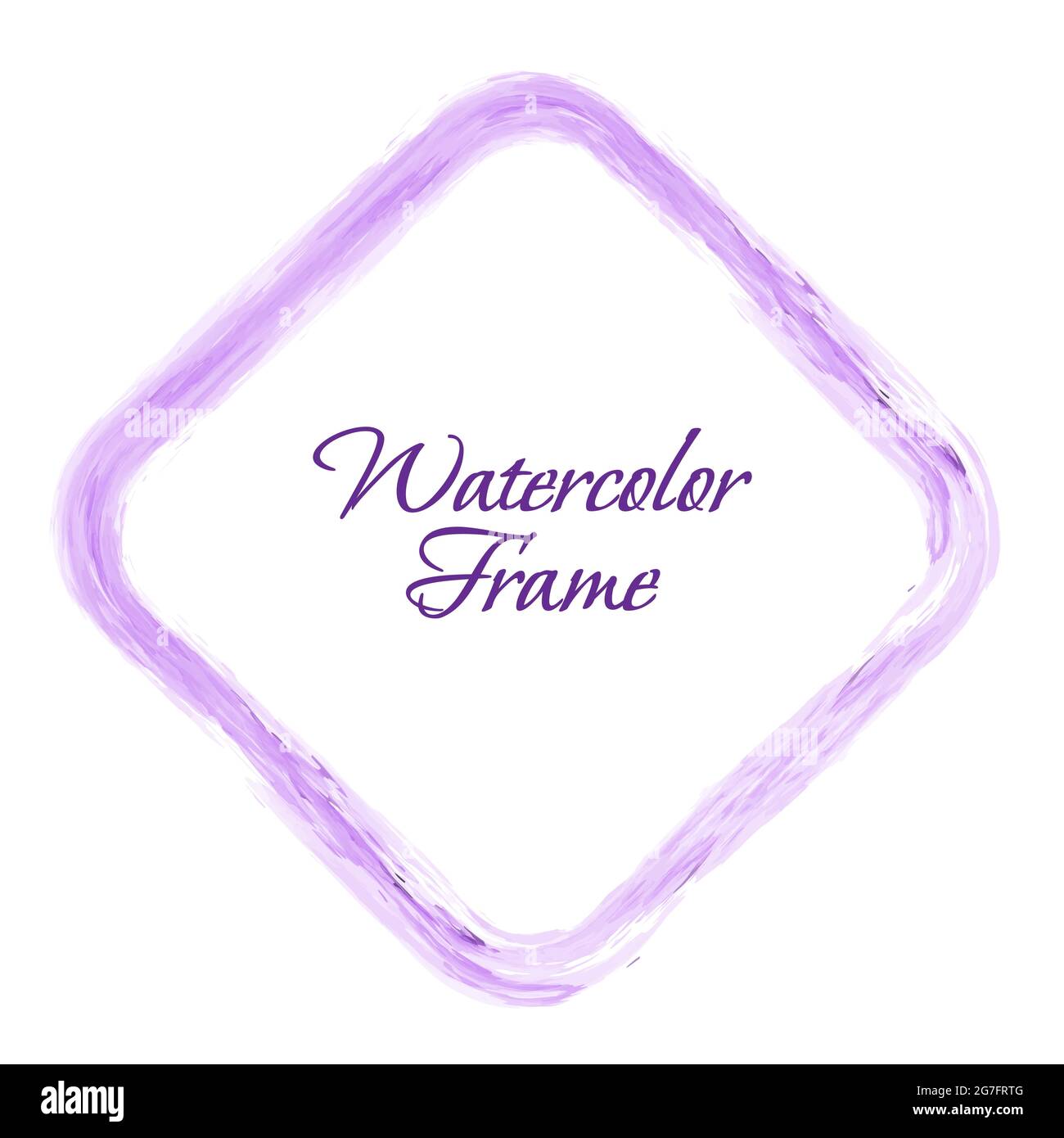 Square purple watercolor frame for postcards, banners, posters and ...